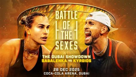 أرينا سابالينكا تتحدّى نيك كيريوس في معركة الجنسين مواجهة دبي النهار