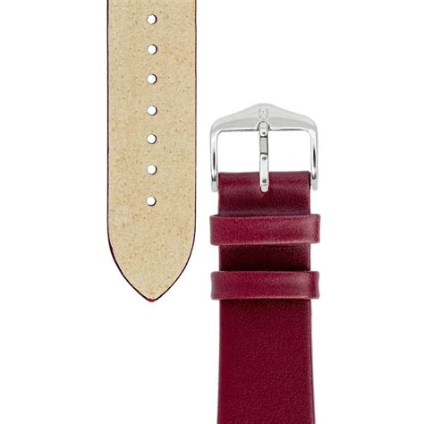 Hirsch Toronto Fine Grained Leather Watch Strap In Berry