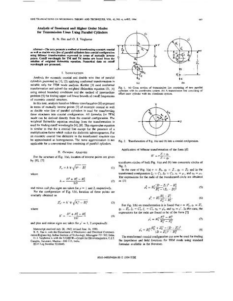 Pdf Analysis Of Dominant And Higher Order Modes For Transmission Lines Using Parallel
