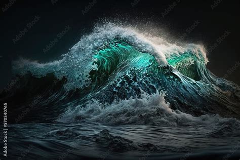 Luminoscent Sea Waves Glittering Cinematic Ocean Wave Nature Full Hd