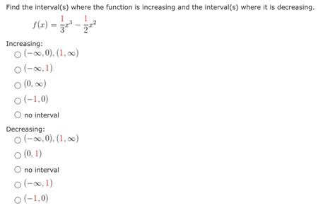 solved find the interval s where the function is increasing