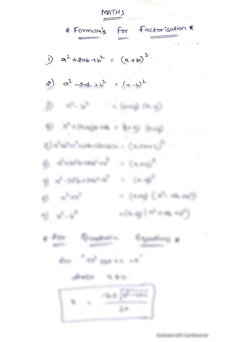 Solution Formulas For Factorisation Studypool