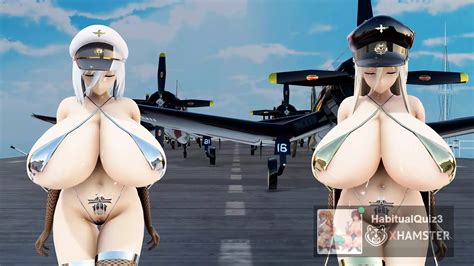 Mmd R 18 Катка дьявола на животе модификация Azurlane Kms Bismarck Kms