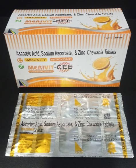 Ascorbic Acid 100 Mg Sodium Ascorbate 450 Mg Zinc Citrate 5 Mg Chewable