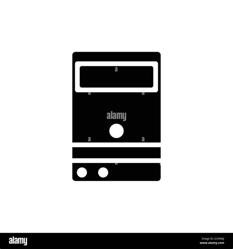 Computer Case Vector Icon Personal Computer Desktop Tower Technology Server Design Template