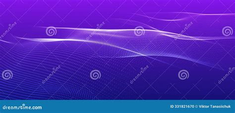 Abstract Digital Particle Wave Technology Background Futuristic Dot Wave Network Connection
