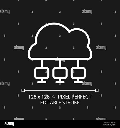 Cloud Network Pixel Perfect White Linear Icon For Dark Theme Stock Vector Image And Art Alamy