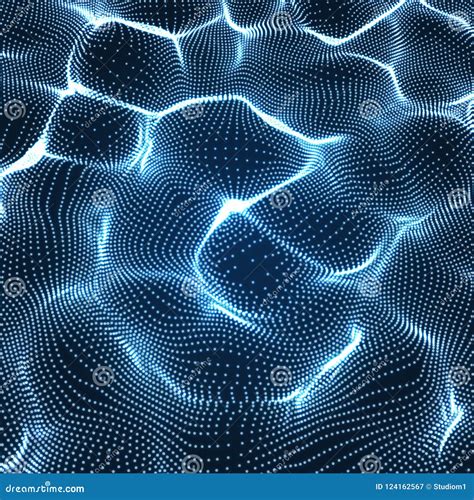 Array With Dynamic Particles 3d Futuristic Technology Style Abstract Background Texture