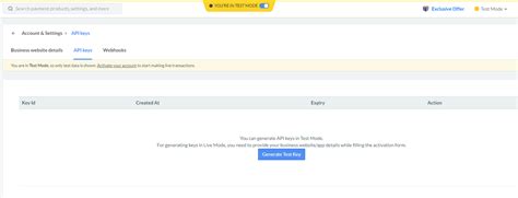Get Payment Gateway API Keys
