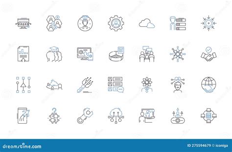 Association Line Icons Collection Collaboration Nerking Community Membership Partnership