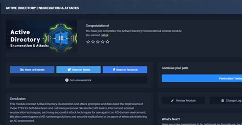 I Completed The Htb Cpts Active Directory Enumeration And Attack Module