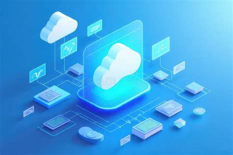 Cloud Email Infrastructure Visualization Stock Illustration