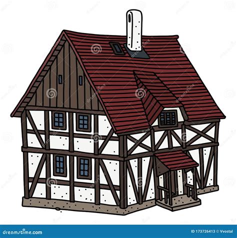 The Historical Half Timbered House Stock Vector Illustration Of House Retro 173726413