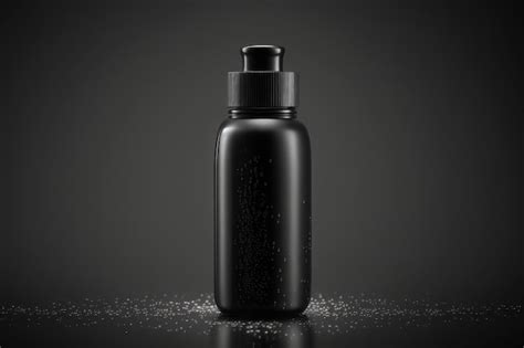 Premium Ai Image Sleek And Stylish Black Cosmetic Bottle With