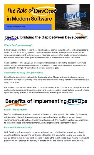 Ppt The Role Of Devops In Modern Software Development Powerpoint