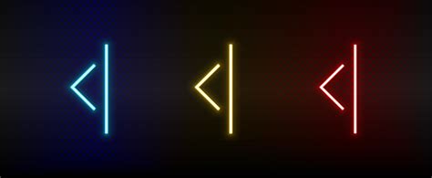 Neon Icons Ui Arrow Set Of Red Blue Yellow Neon Vector Icon On Darken Background 16082798