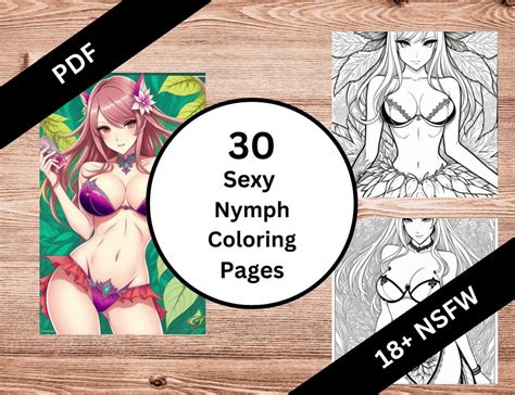 Adult Erotic Coloring Pages Sexy Nymph Sensual D Characters Nsfw Digital