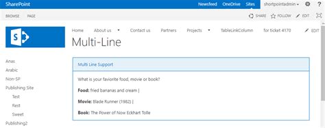 Multi Line Column Data Is Displayed In One Row Shortpoint Support