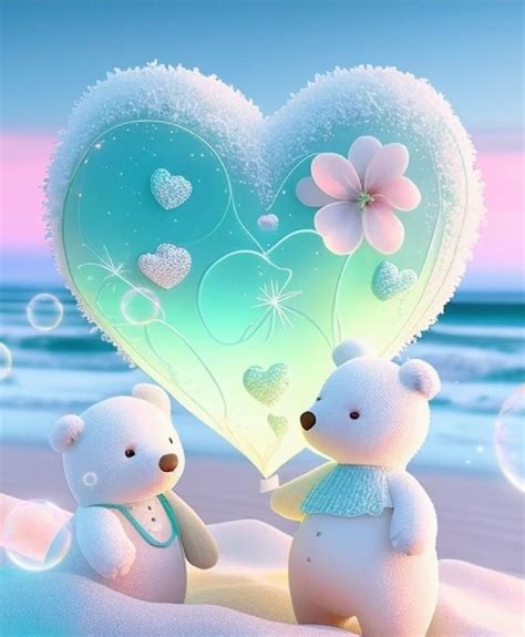 Cute Teddy Bears On The Beach