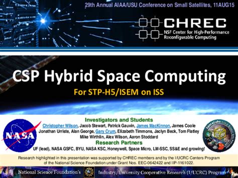 Pdf Csp Hybrid Space Computing For Stp H5 Isem On Iss Gary Crum