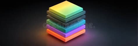 Cloud Computing Service Layers Represented With Modern Stacked Block Design In Vibrant Tech