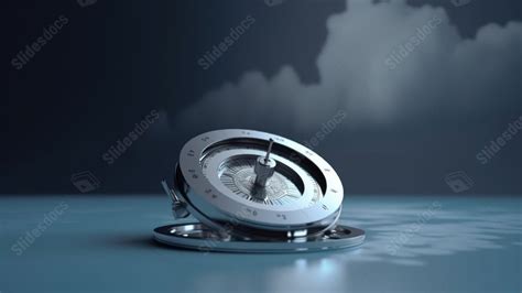 3d Webpage Rendering Of A Compass With Isolated Cloud On Blue Powerpoint Background For Free