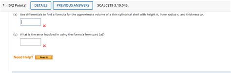 A Use Differentials To Find A Formula For The