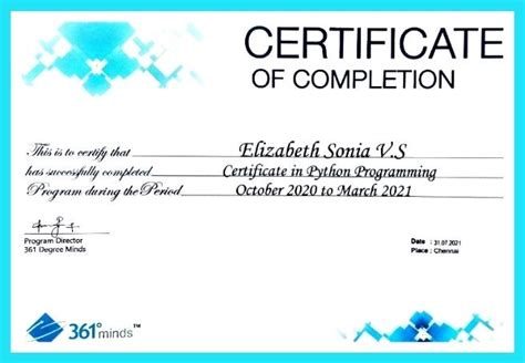 Pythonprogramming Certificate Stc Elizabeth Sonia V S