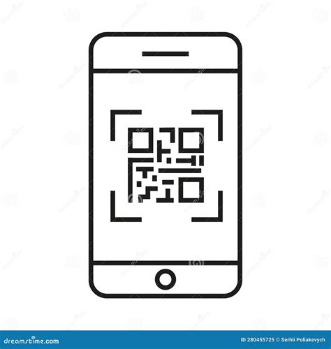 Scan Qr Code Icon Barcode Scanner Phone App Thin Line Web Symbol