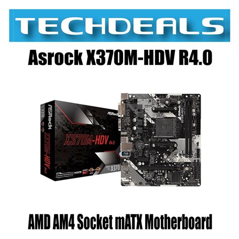 Asrock X370M-HDV R4.0 AMD AM4 Socket mATX Motherboard, Computers & Tech ...