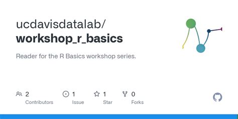 Github Ucdavisdatalabworkshoprbasics Reader For The R Basics