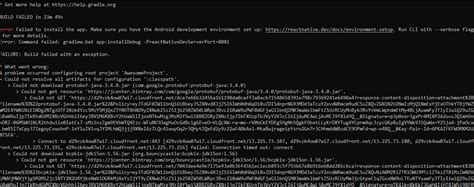 Gradle React Native Build Failed Could Not Download Protobuf Java 34