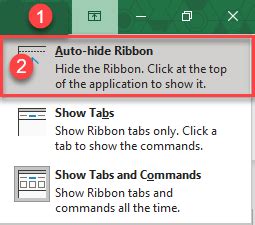 How To Show Or Hide The Toolbar Ribbon In Excel Automate Excel