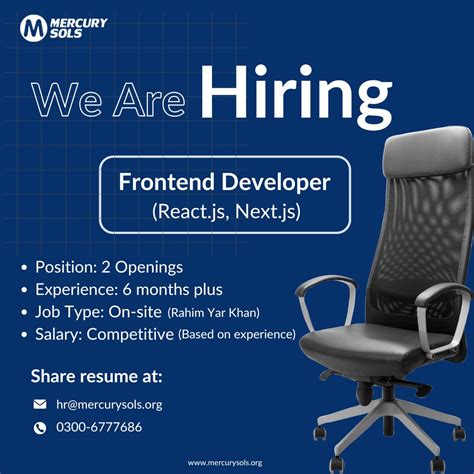 hiring frontenddeveloper reactjs nextjs techjobs developerjobs