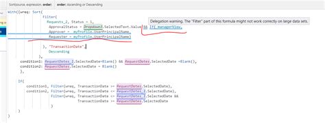solved delegation warning power platform community