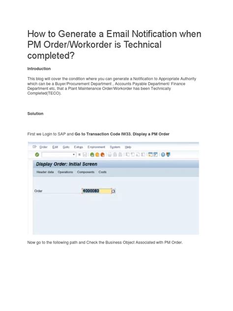 Workflow Of Sap Pm Pdf