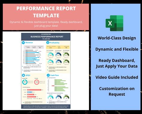 Performance Report Template Excel Template Finance Dashboard Dynamic Flexible Dashboard