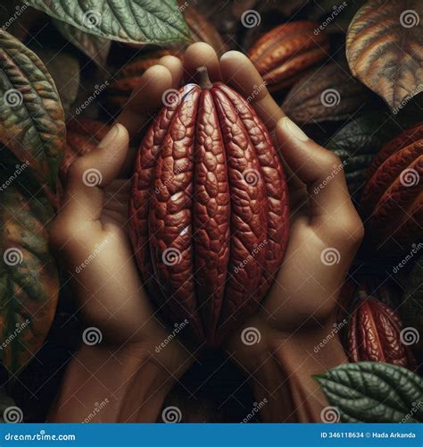 A Mature Cocoa Bean Discovered In The Rain Forest Of An Indonesian Island Stock Illustration