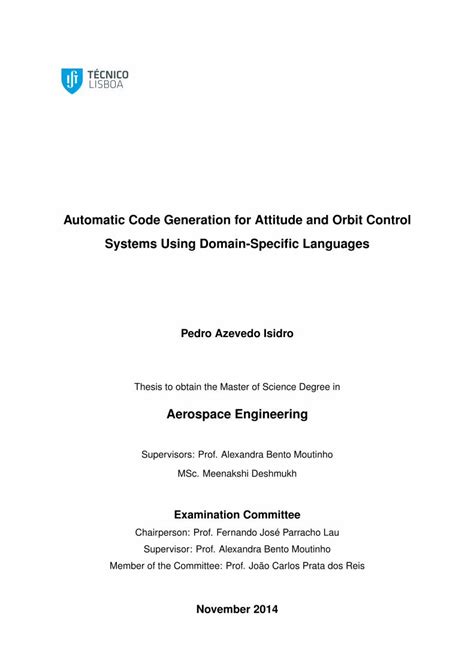 Pdf Automatic Code Generation For Attitude And Orbit Control