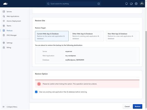 How To Restore A Backup RunCloud Docs