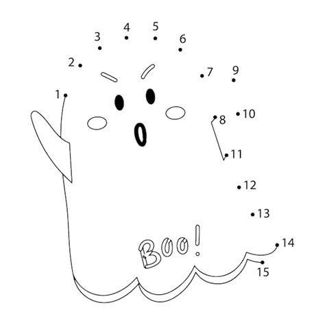 아이들을 위한 할로윈 도트 투 도트 활동 페이지 프리미엄 벡터