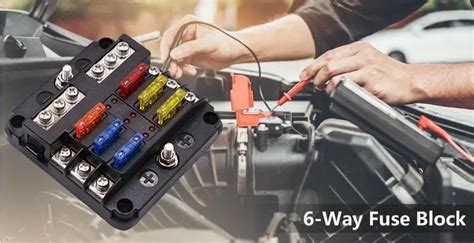 6 방향 12v 퓨즈 박스 12v 블레이드 퓨즈 박스 네거티브 버스가있는 6 회로 방수 퓨즈 박스 led 표 temu