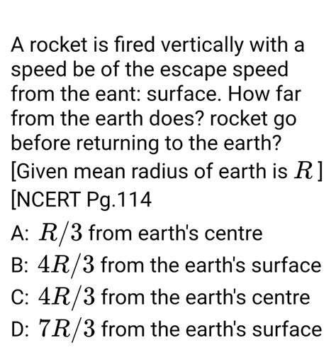 A Rocket Is Fired Vertically With A Speed Be Of The Escape Speed From The