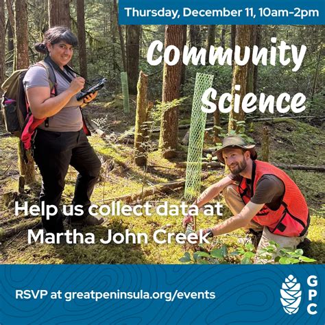 Community Science Day At Martha John Creek Great Peninsula Conservancy
