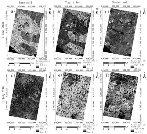 The Area Fraction Maps Of Three Components Derived From Aster Data