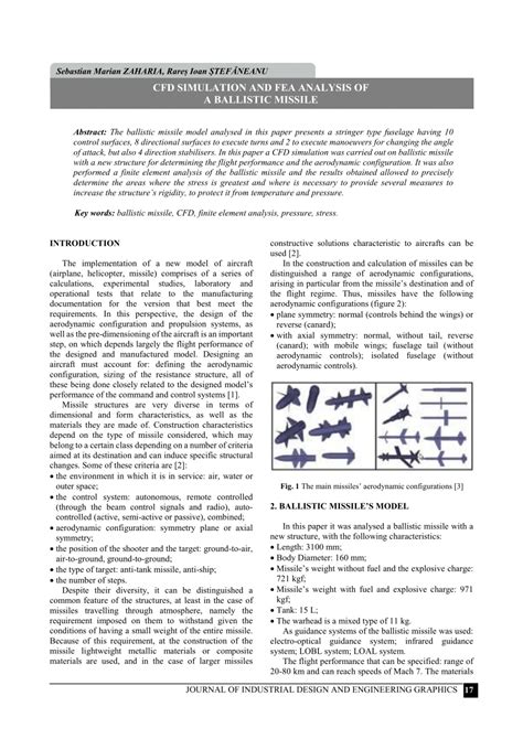 PDF CFD SIMULATION AND FEA ANALYSIS OF A BALLISTIC MISSILE