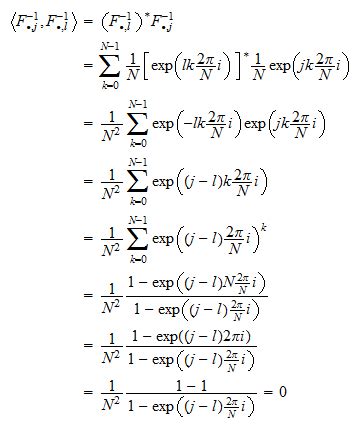 Discrete Fourier Transform Definition Inverse Matrix Form