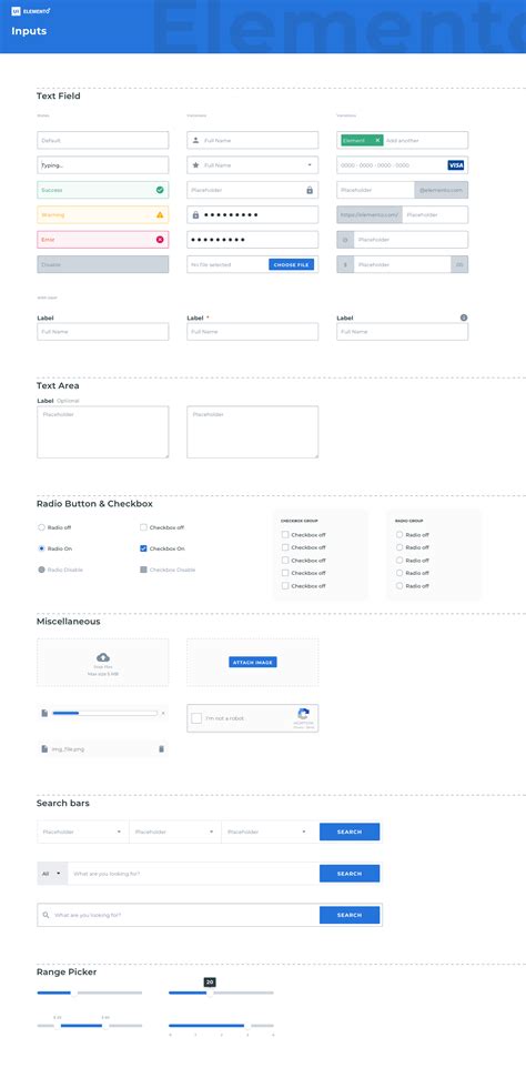 Elemento Ui Kit Components Library For Web By Yoyolabs Themeforest