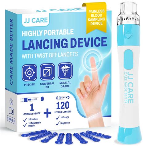 Lancing Device With 120 Pcs Twist Off Lancets 30 Gauge