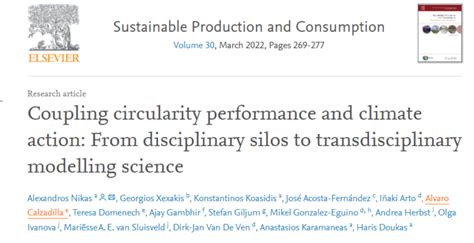 Scientific Paper Coupling Circularity Performance And Climate Action From Disciplinary Silos